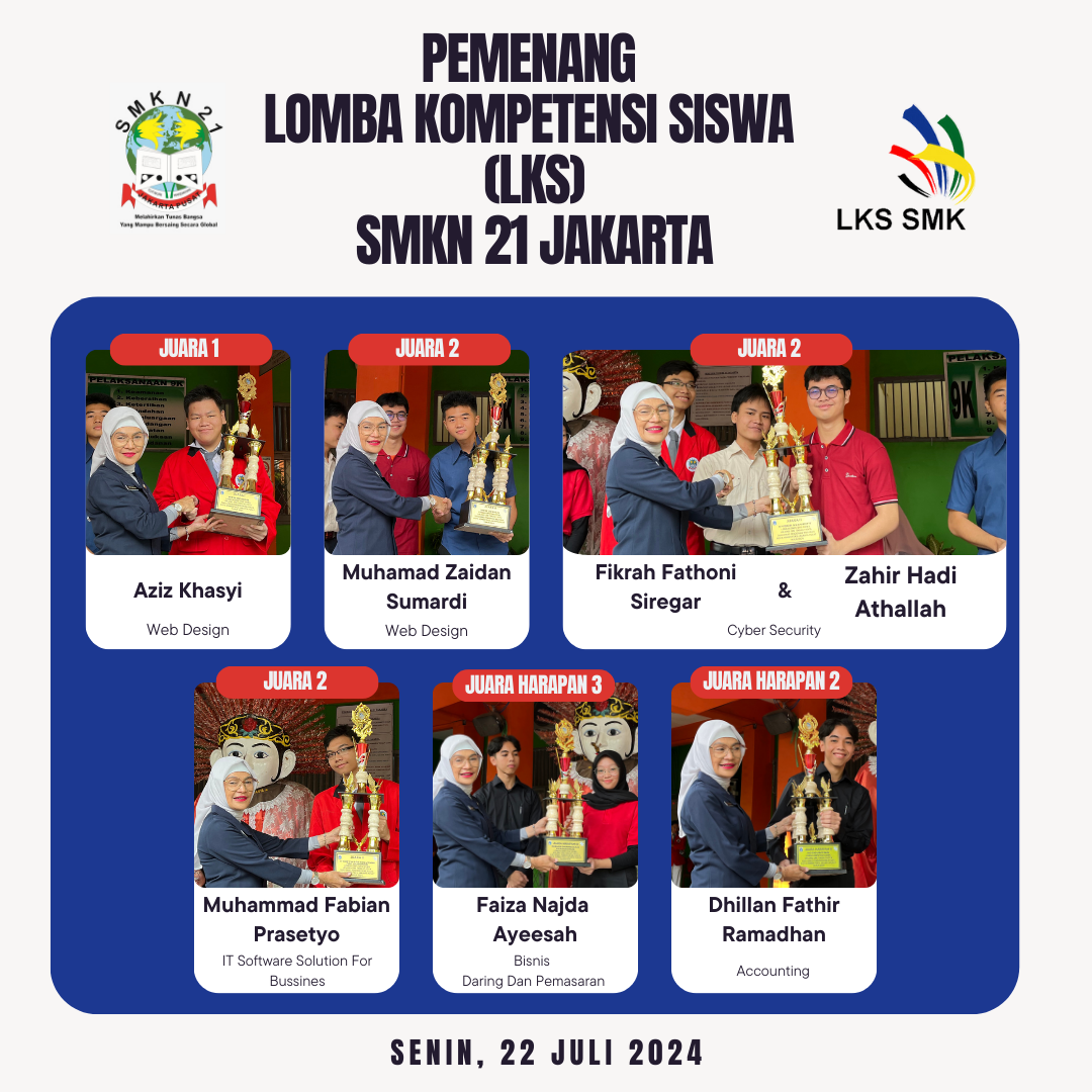 Pemenang LKS, O2SN, FLS2N 2024 | SMKN 21 JAKARTA